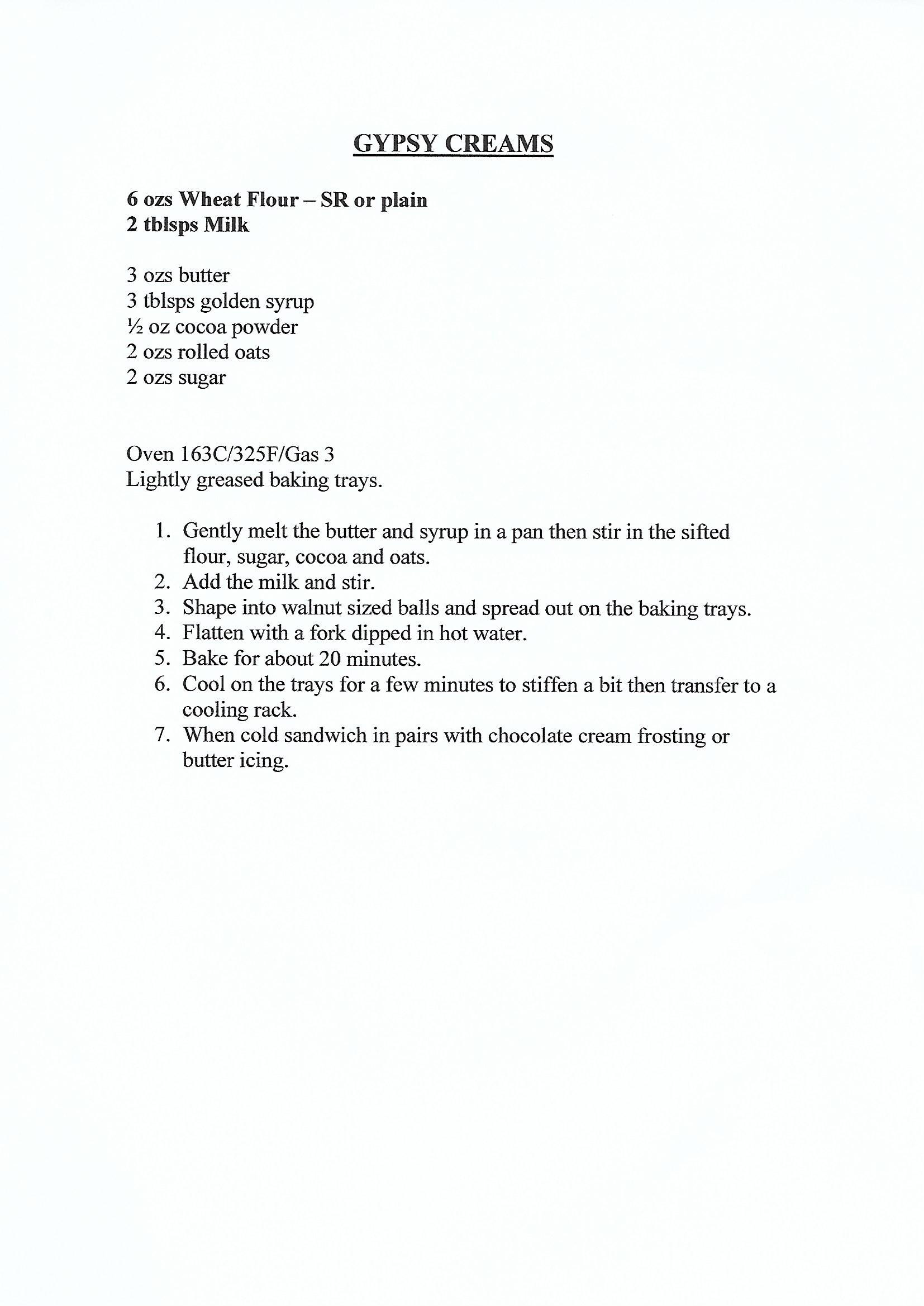 Recipes from Bampton and District Local History Society, Cumbria